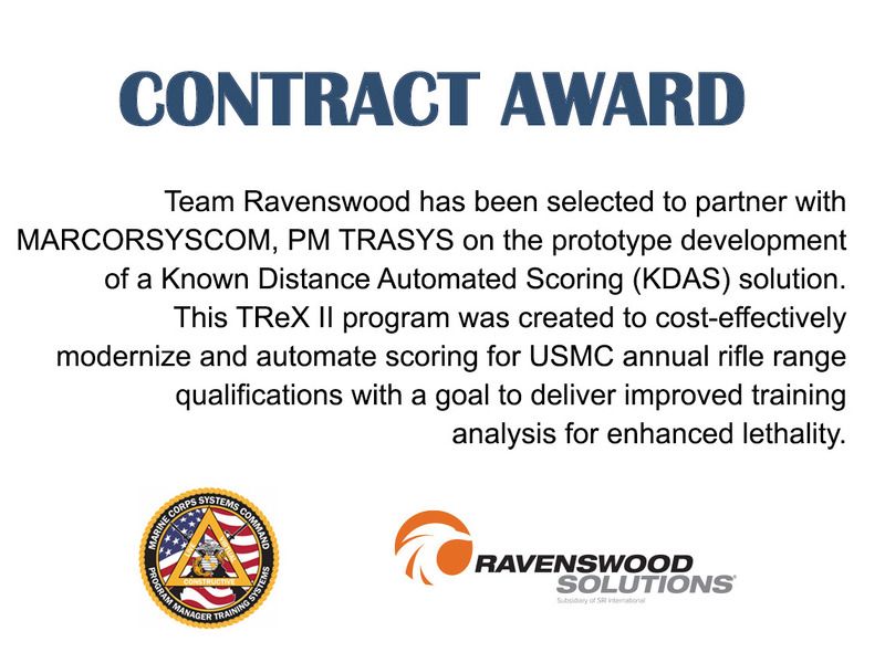 Ravenswood Awarded MARCORSYSCOM, PM TRASYS KDAS | Halldale Group